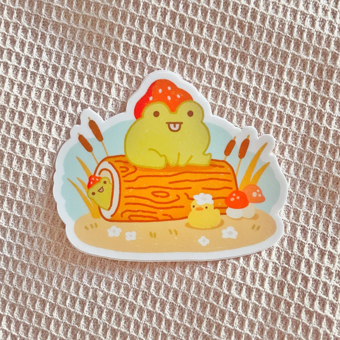 Frog Log Sticker - Etsy