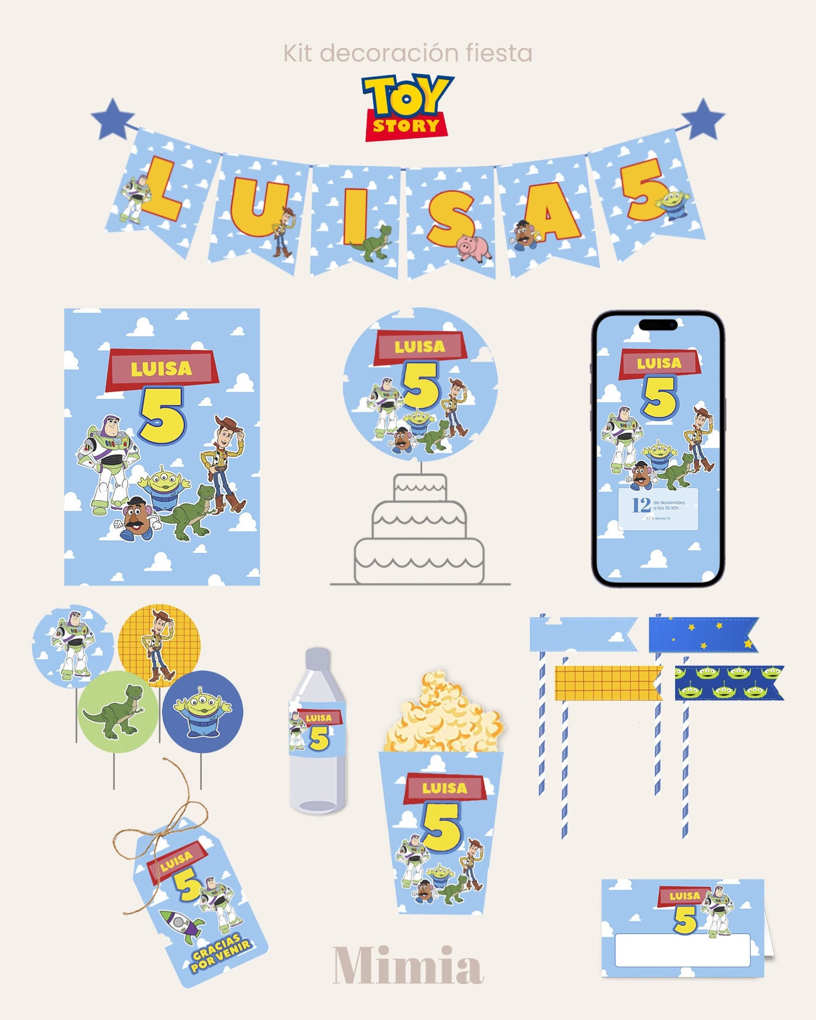 Toy Story Party Set Printable | Printable Personalized Toy Story Party ...