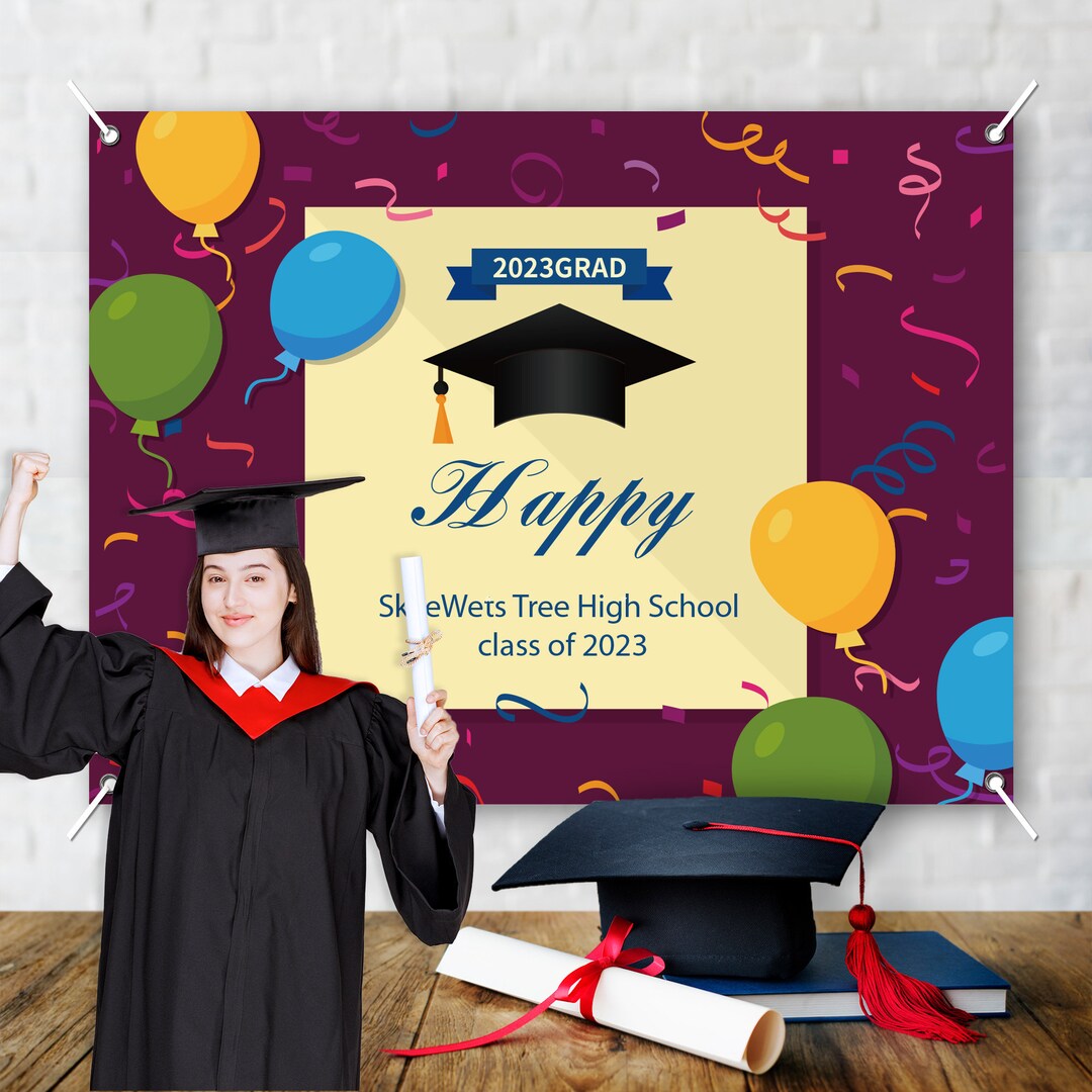 Personalized Graduation Backdrop 2023 GRAD Happy,graduation Prom ...