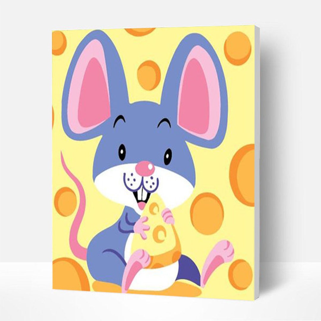 Paint by Numbers DIY Kit for Kids-mouse Love Cheese-creative - Etsy