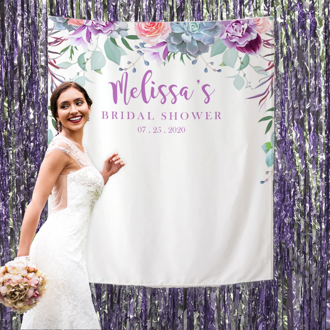 Custom Bridal Shower Backdrop Bridal Shower Photo Backdrop - Etsy