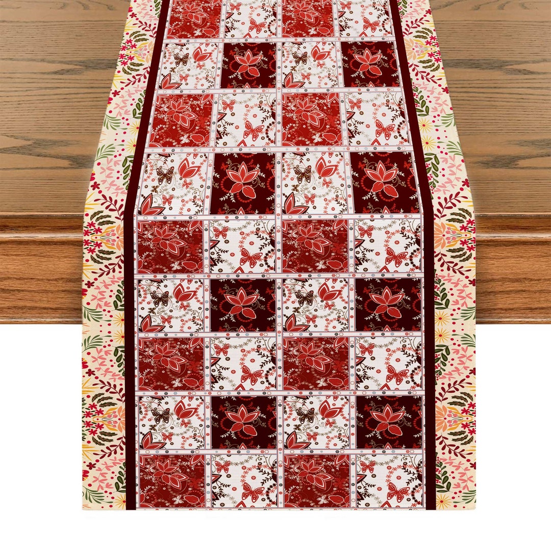 Quilted Table Runner,quilted Primitive Table Runner,farmhouse Stitching ...