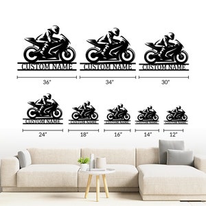 Custom Motorcycle Rider Metal Sign Personalized Name - Etsy