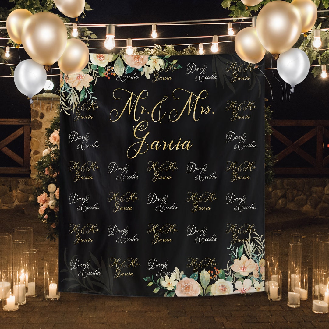 Custom Wedding Step and Repeat Backdroppersonalized Wedding - Etsy