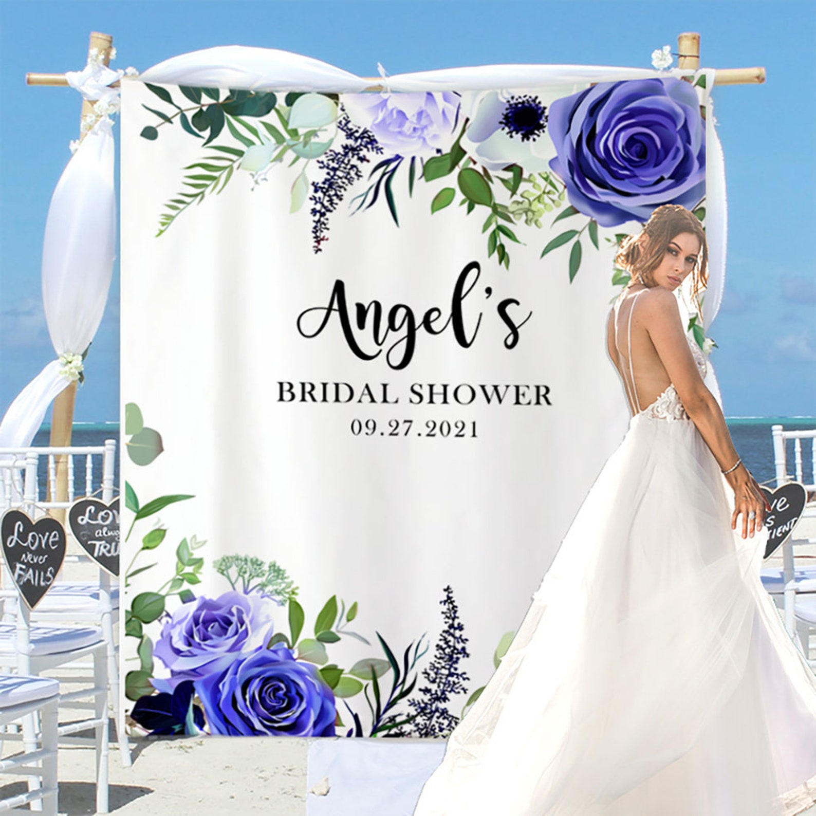 Custom Bridal Shower Backdrop Bridal Shower Photo Backdrop - Etsy