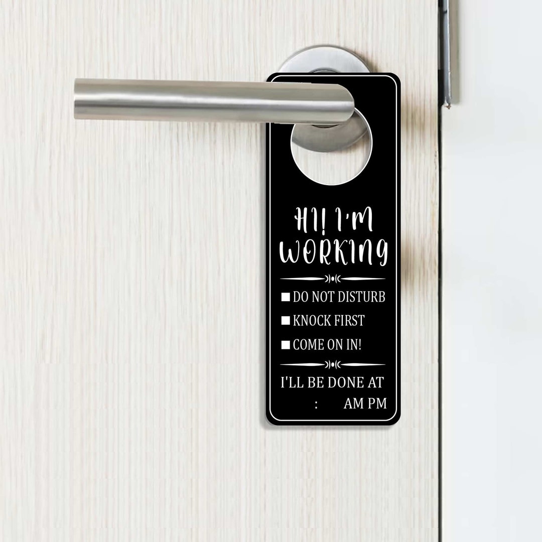 Work Doorknob Signuniversal Home Decor Work Office Door Knob - Etsy