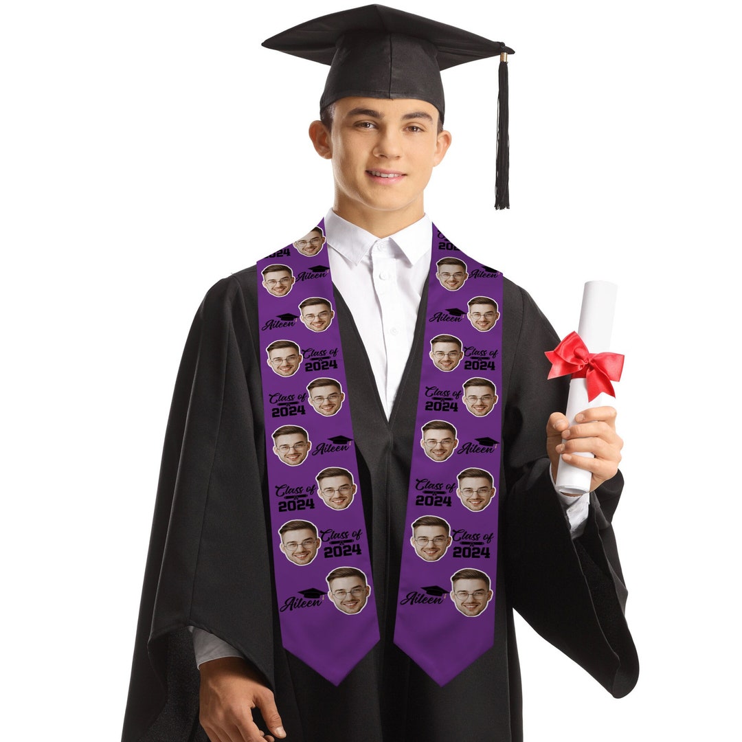 Custom Graduation Stole With Face, Personalized Funny Face Sash, Your ...