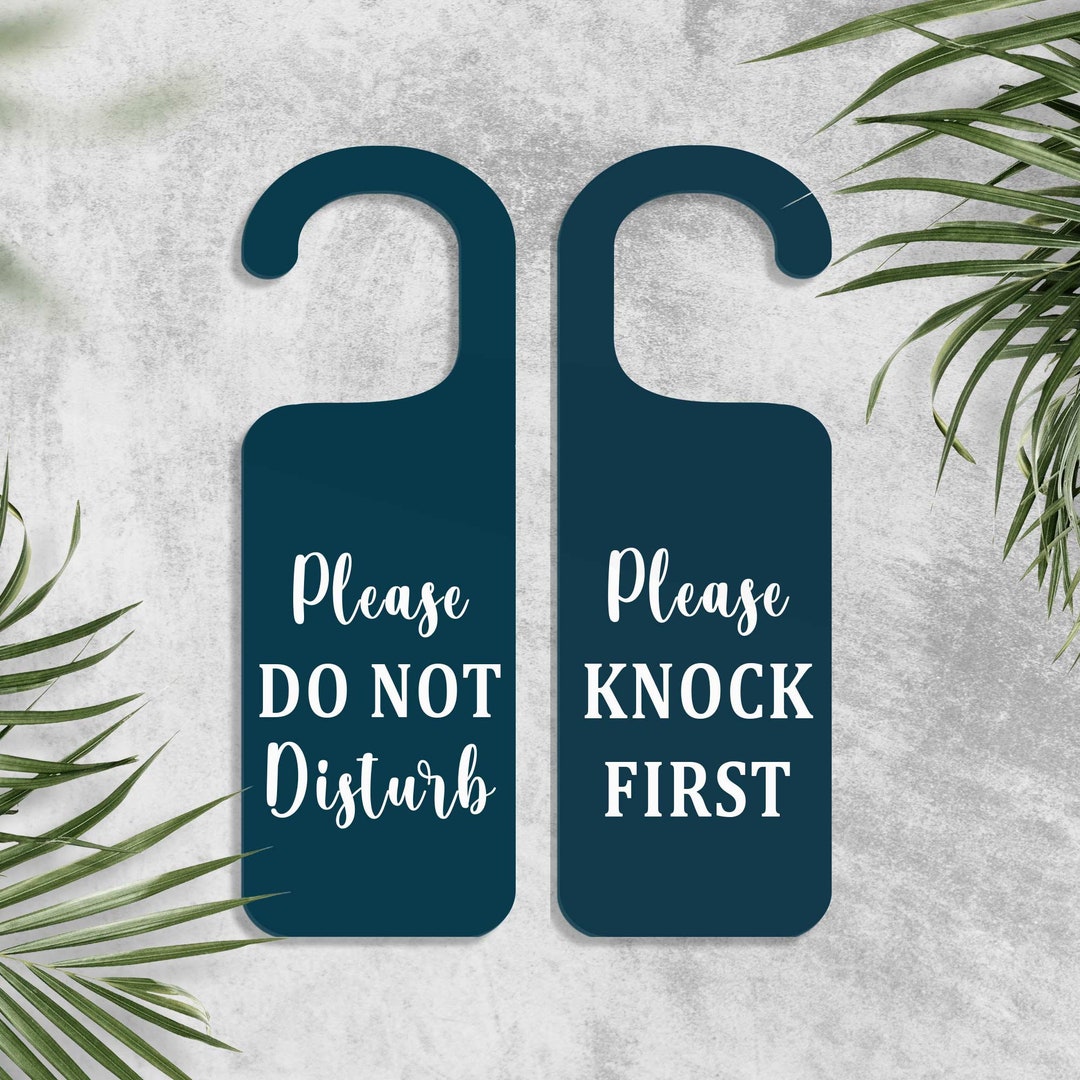 Please Do Not Disturb Door Knob Hanger,please Knock First Door Sign,double Sided Doorknob ...
