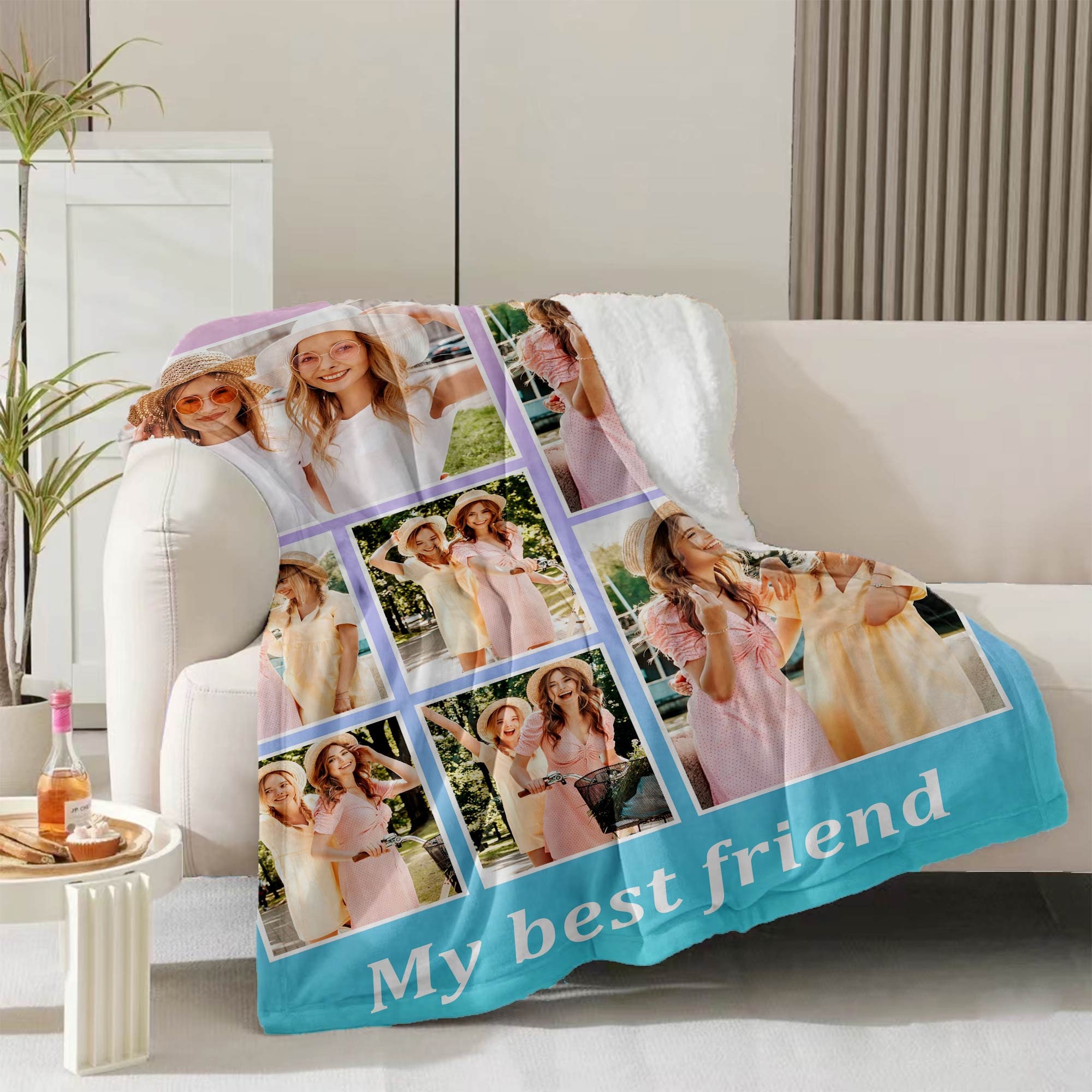 Best Friend Custom Blanket,Personalized Photo Blanket Collage sold by ...