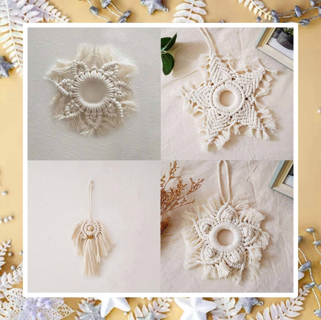 DIY Macrame Snowflake Kit Beginner,christmas Macrame Kit,snowflakes ...
