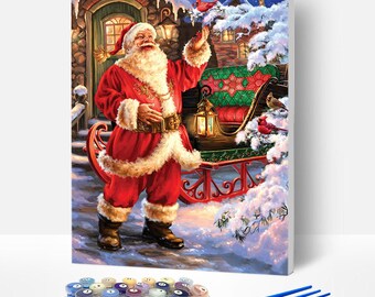 Paint by Number Santa Claus - Etsy