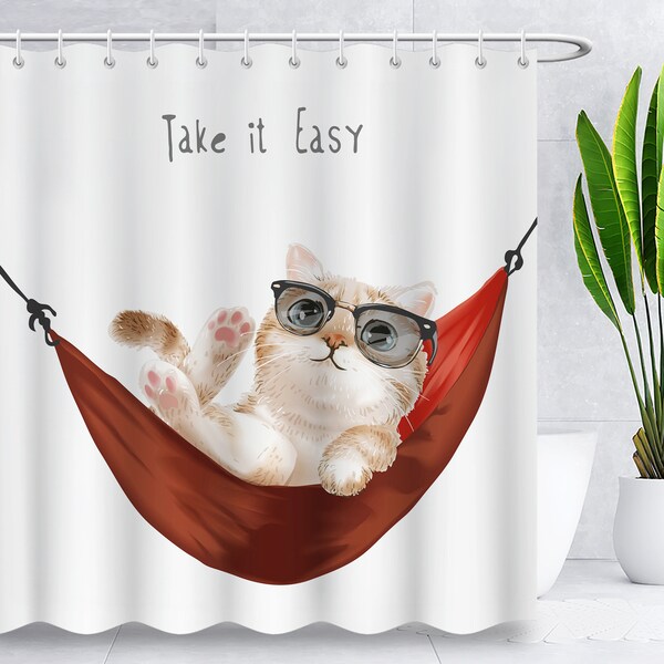 Cartoon Cat Curtain - Etsy