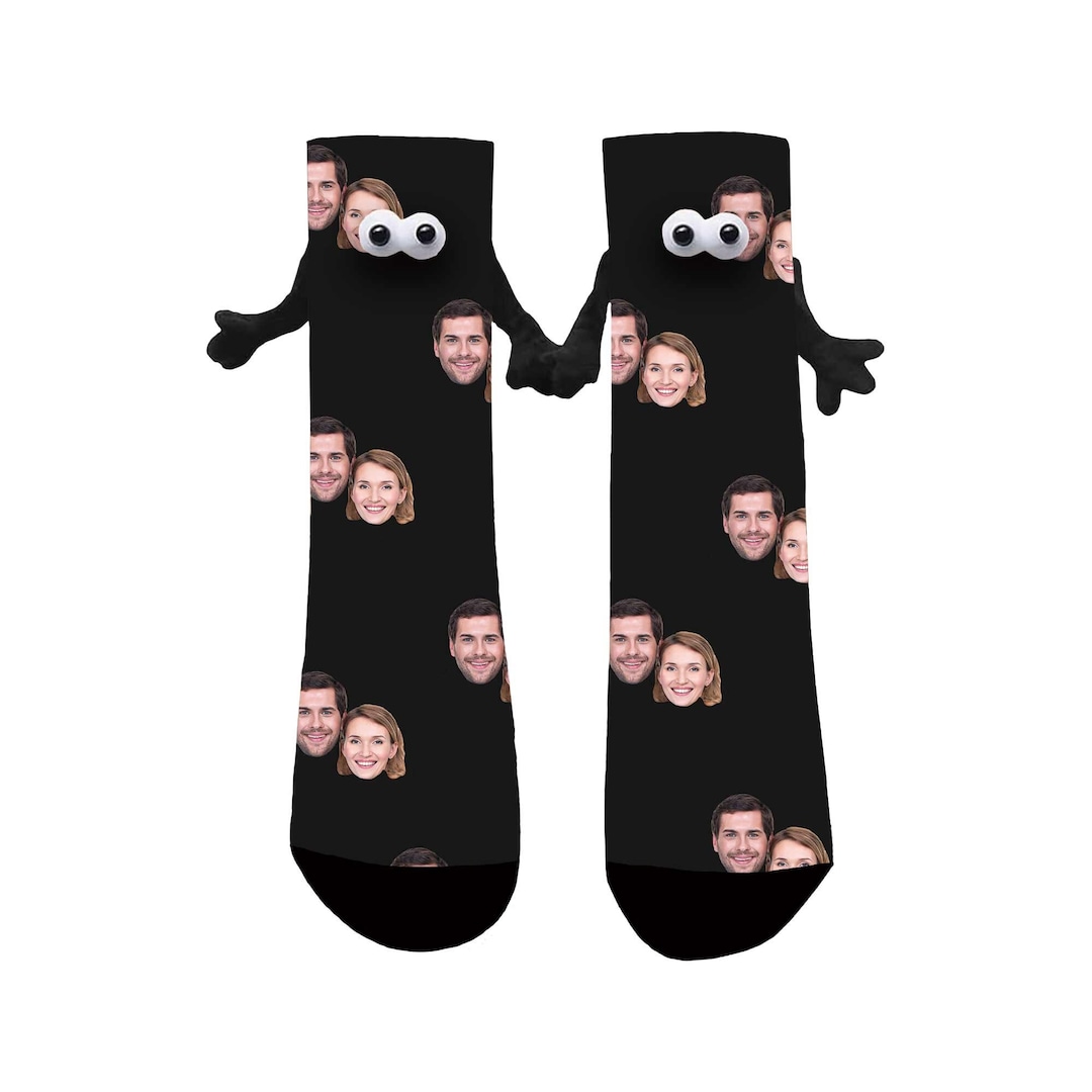 Custom Magnet Couple Socks,face Socks,holding Hands Socks With Photo ...