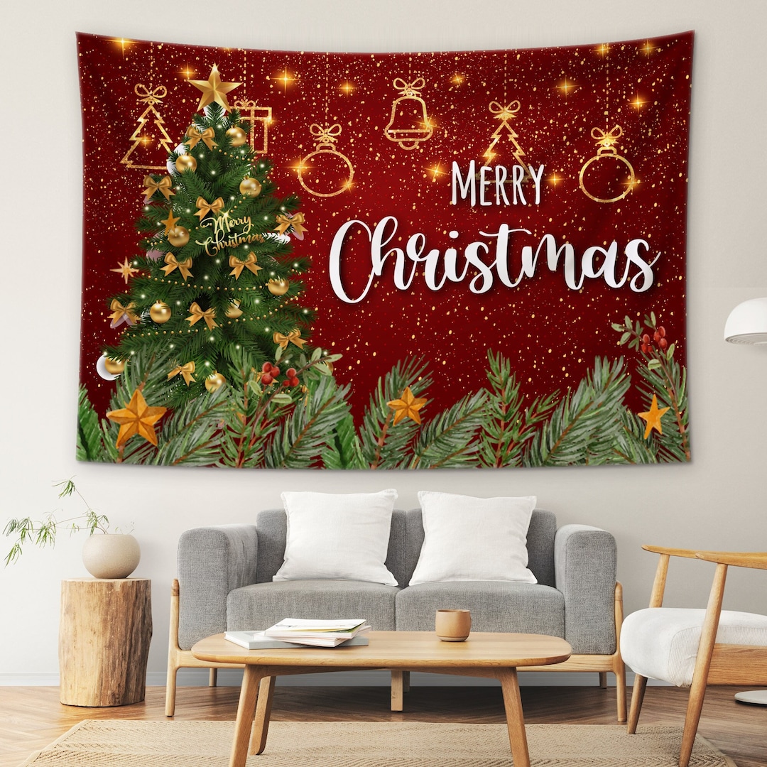 Christmas Tapestry,merry Christmas Wall Hanging Tapestry,christmas Tree ...