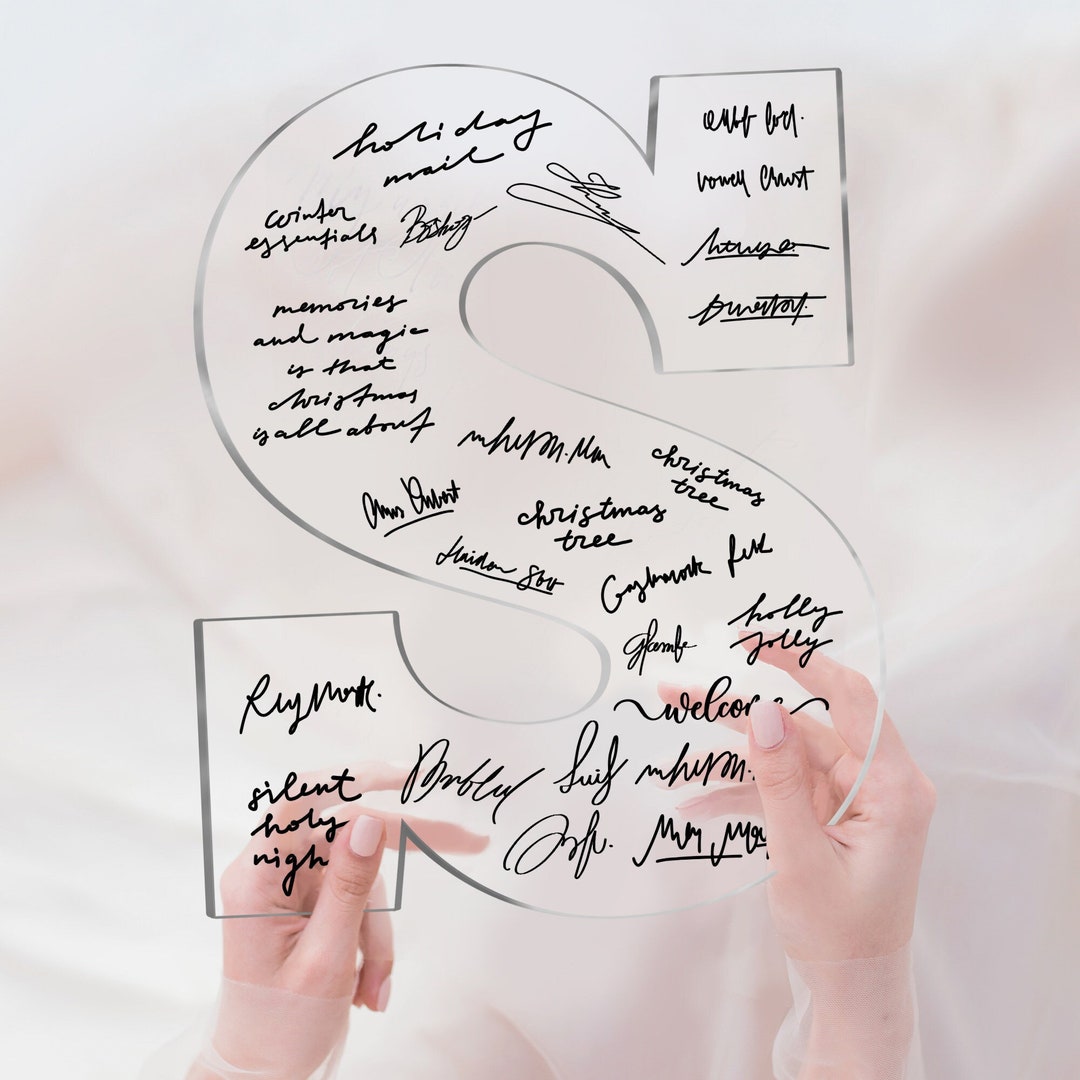 Acrylic Wedding Guest Book Letter,wedding Guest Book Alternative,large ...