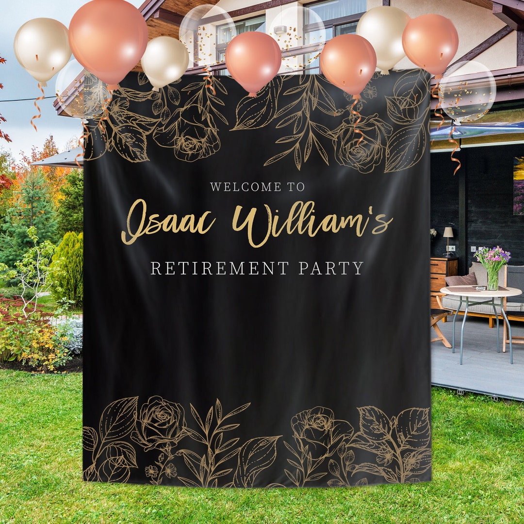 Custom Retirement Backdrop Banner,personalized Retirement Party ...