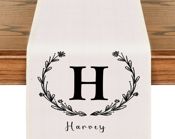 Custom Last Name Table Runner,personalized Letter Table Runner,modern ...