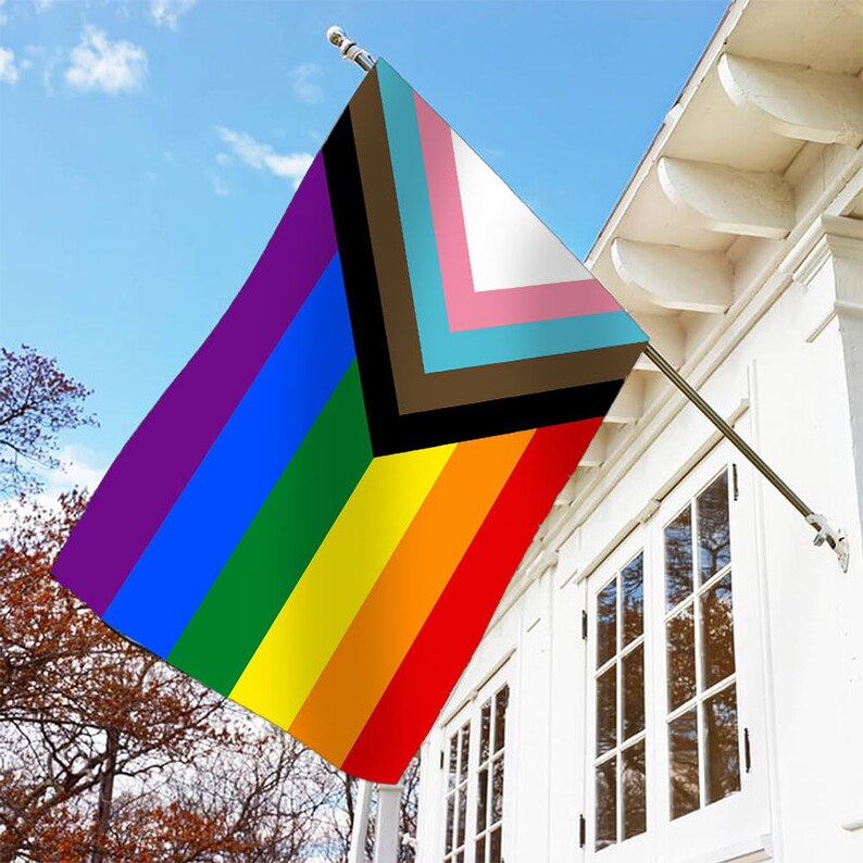 Progress Pride Flag Perfect For Showing Your Pride Community Etsy