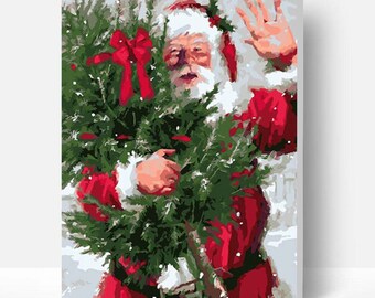Paint by Number Santa Claus - Etsy