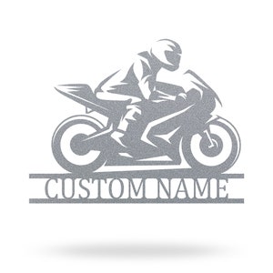 Custom Motorcycle Rider Metal Sign Personalized Name - Etsy