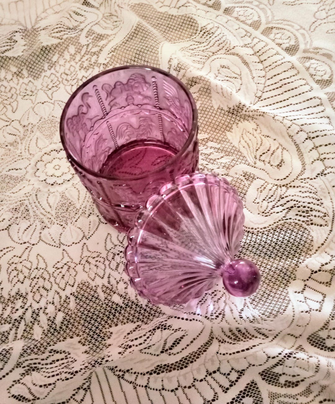 Vintage Goebel Crystal Carousel Circus Tent Cookie Jar/bisquit Jar With ...