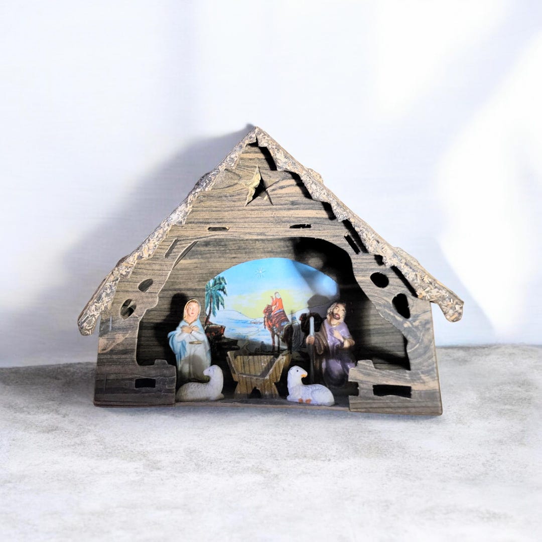 Vintage Nativity Set Woolworth's Company MCM Manager Joseph Mary Baby ...