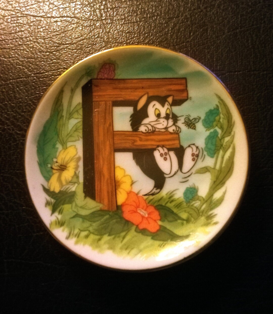 Disney's Alphabet f Figaro Cat-pinocchio Miniature Plate - Etsy