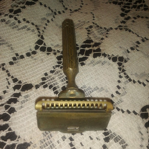 Antique Brass Razor - Etsy