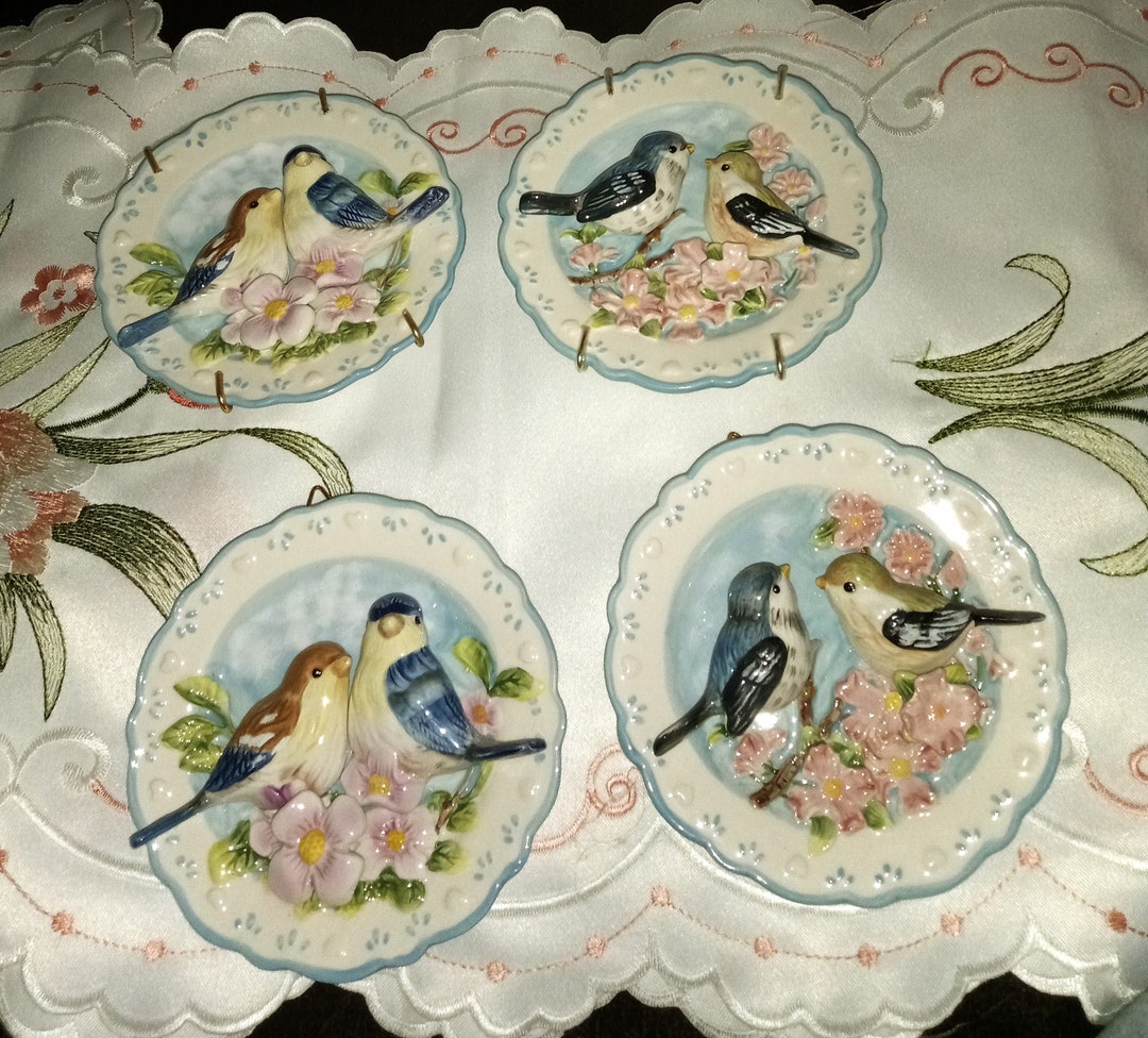Vintage Ganz 3D Songbird Plates - Etsy