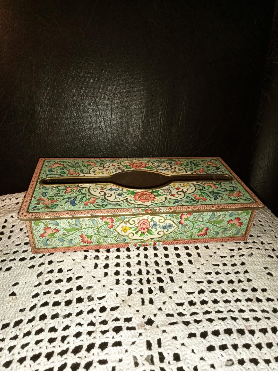 Vintage Daher Metal Tissue Box - Etsy