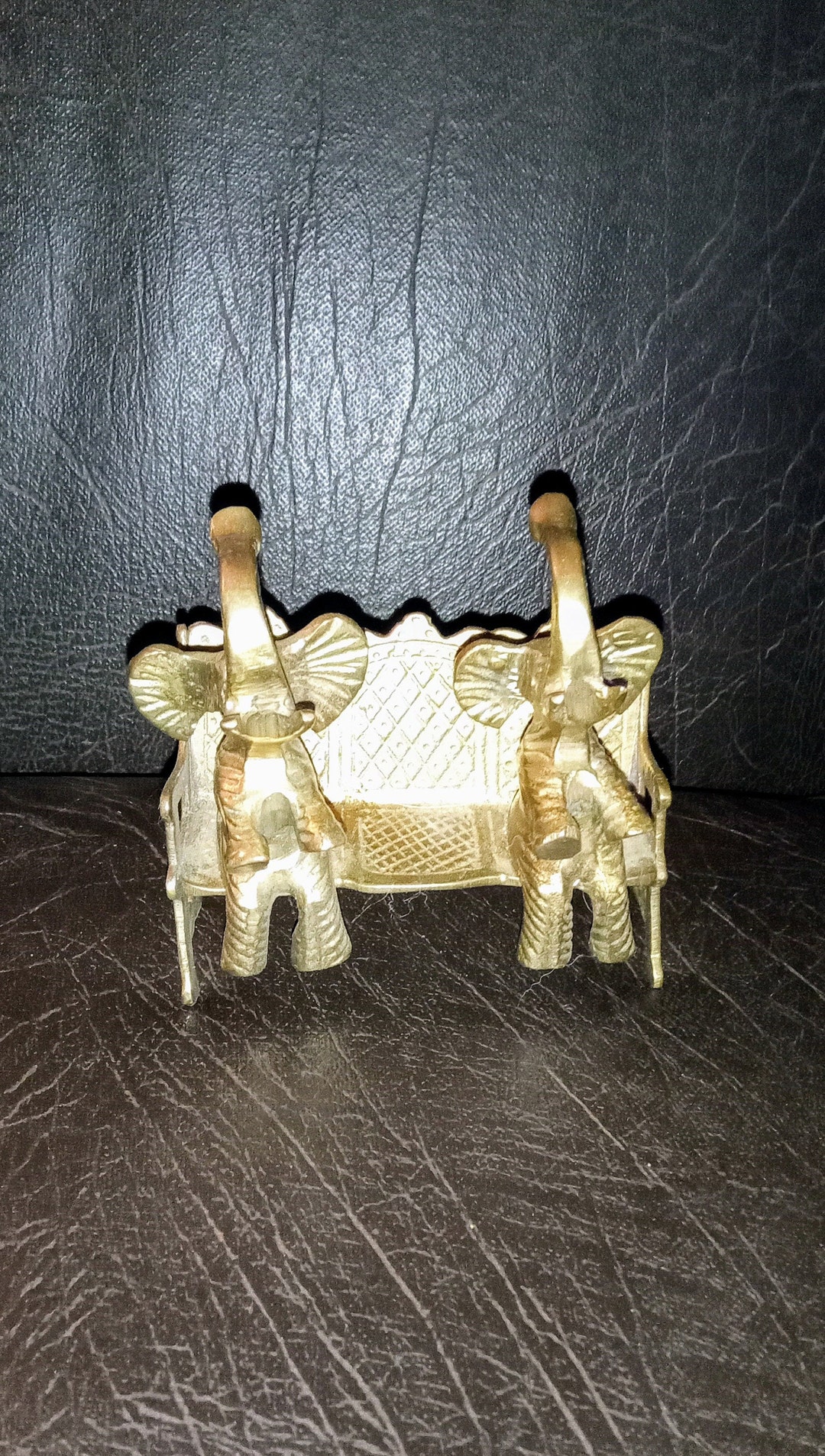 Solid Brass Elephants on a Bench - Etsy