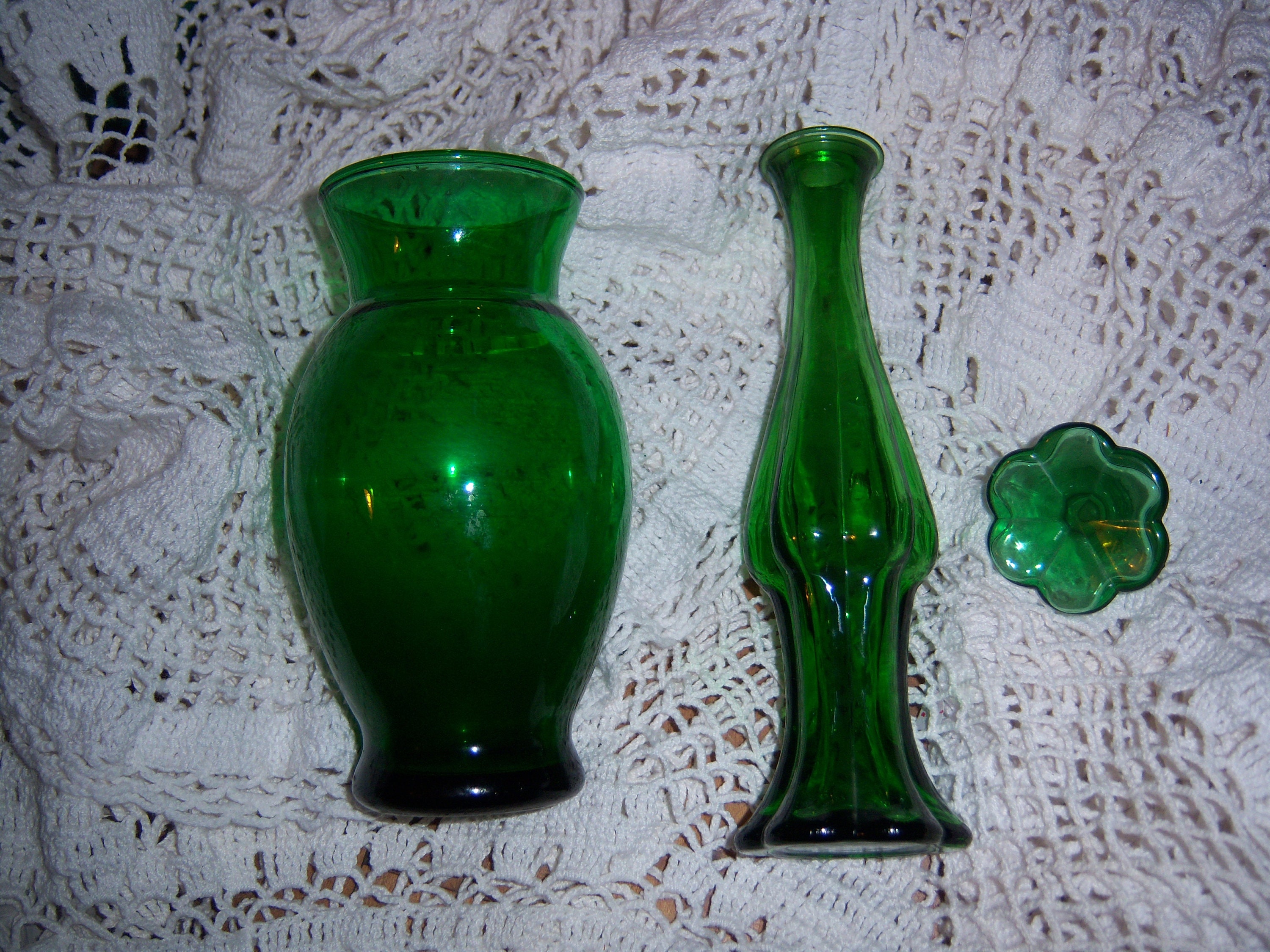 Emerald Green Avon Bud Vase and Anchor Hocking Vase set of - Etsy UK