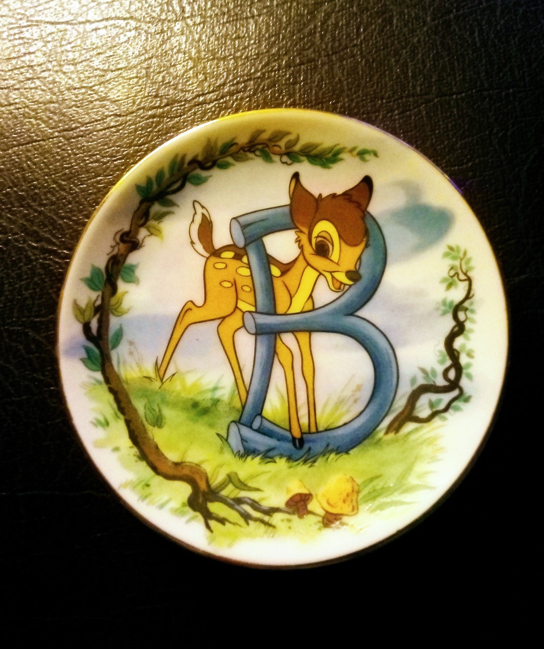 Disney's Alphabet "b"- Bambi Miniature Plate - Etsy