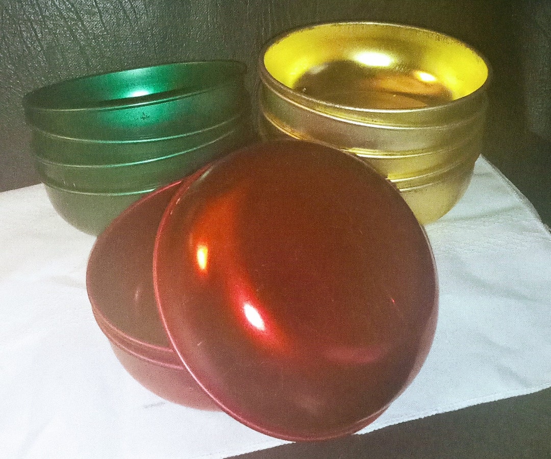 Vintage Multi-colored Metal Bowls - Etsy