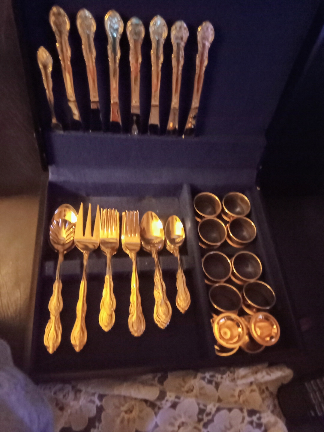 International China Gold Plated Silverware Set in Wooden Box - Etsy