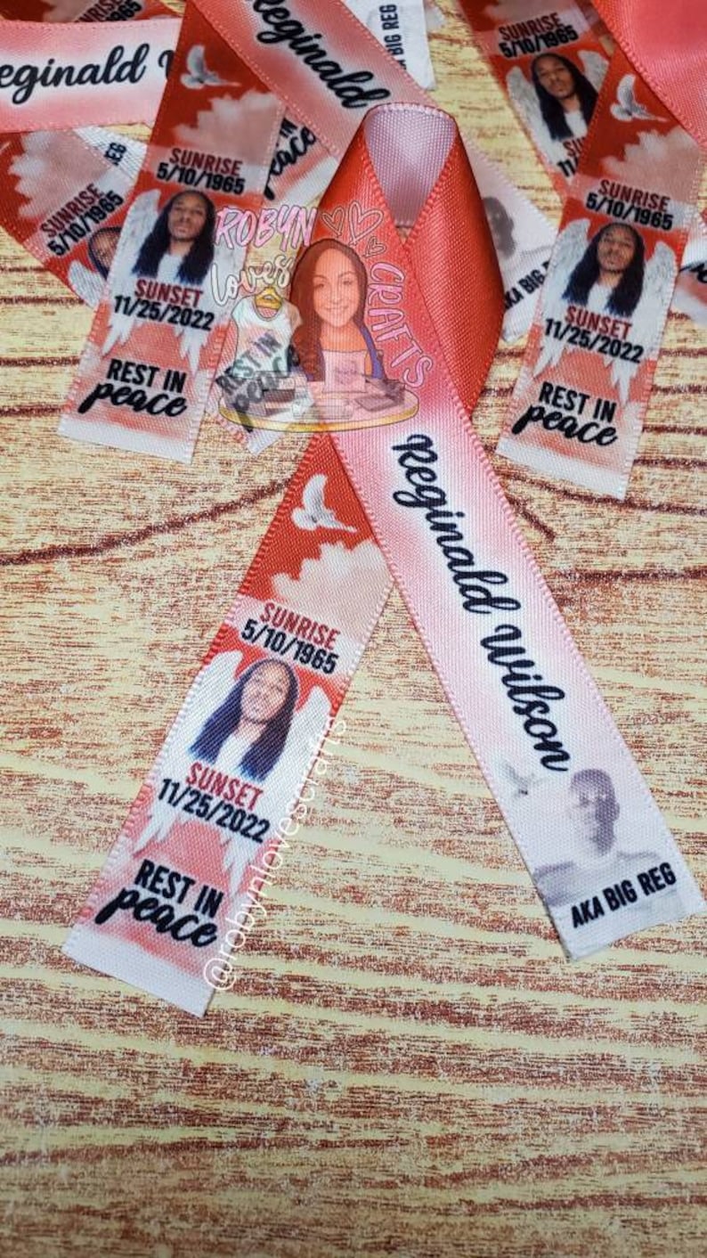 Custom Memorial Ribbons or Heavenly Birthday Ribbons - Etsy