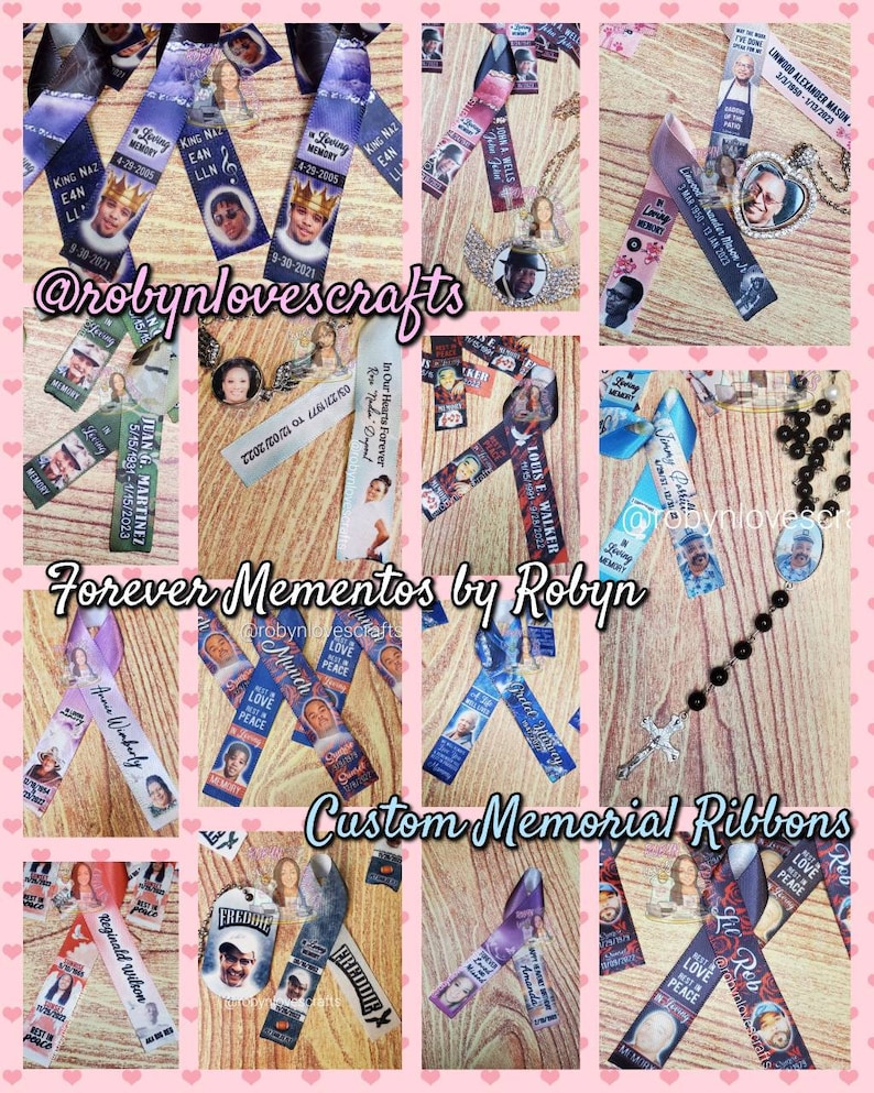 Custom Memorial Ribbons or Heavenly Birthday Ribbons - Etsy
