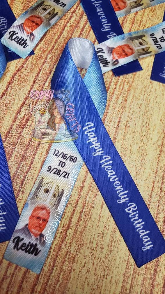 Custom Memorial Ribbons or Heavenly Birthday Ribbons - Etsy