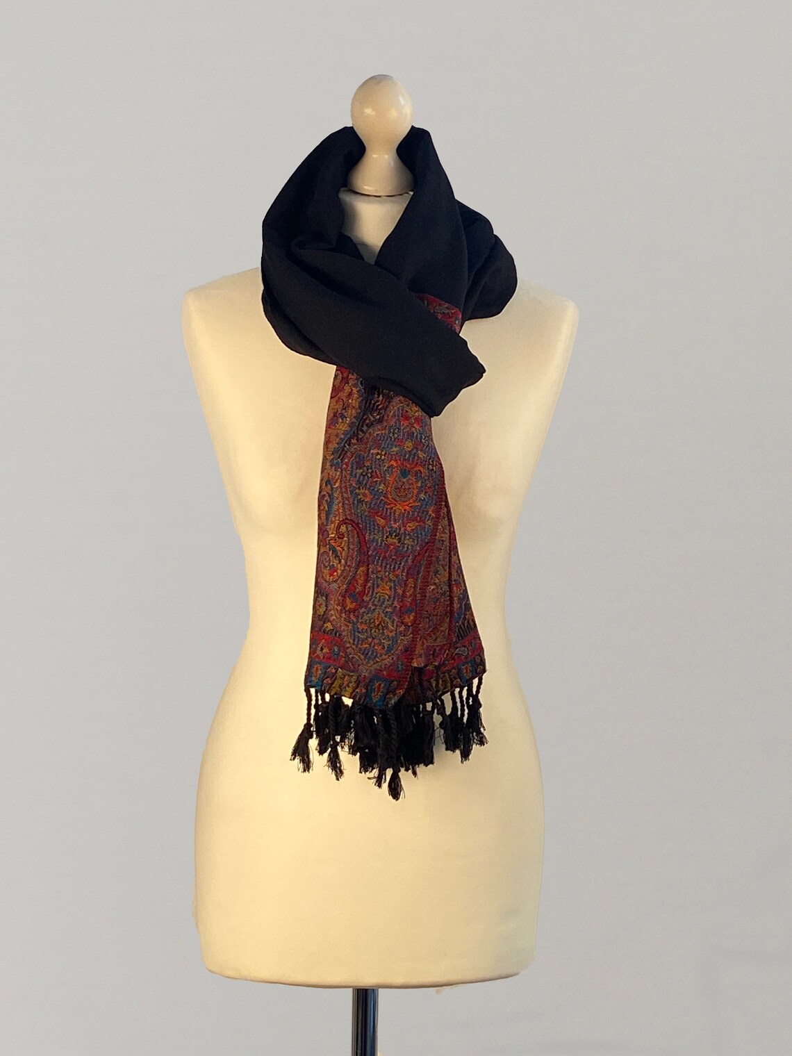 Classic Kashmiri Jamawar Jacquard Scarf Woven in Paisley - Etsy UK
