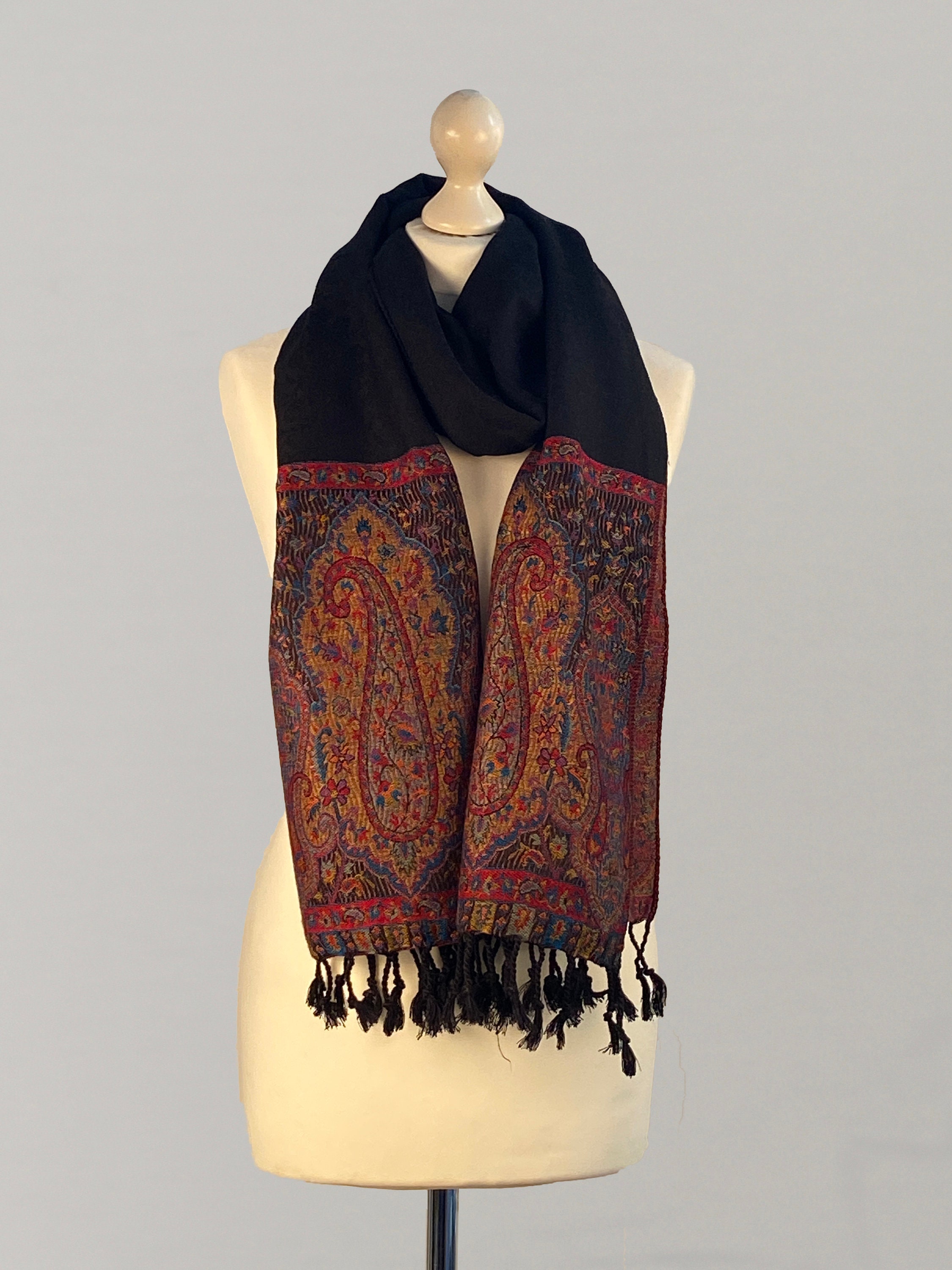 Classic Kashmiri Jamawar Jacquard Scarf Woven in Paisley - Etsy UK