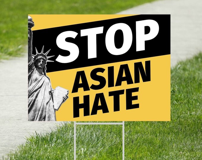Stop Asian Hate Yard Sign With Metal Stake, Civil Rights Lawn Sign ...