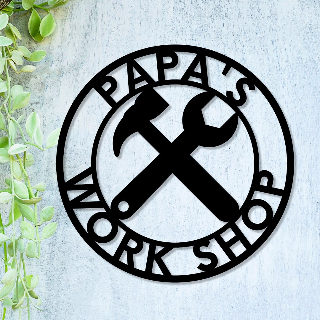 Personalized Workshop Metal Sign, Custom Workshop Sign, Metal Workshop ...