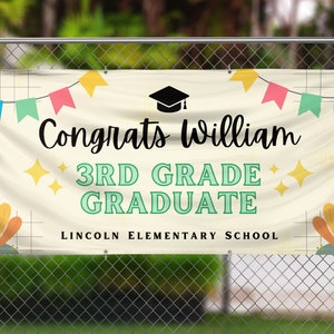 Elementary Graduation Banner, Personalized Elementary School Graduate ...