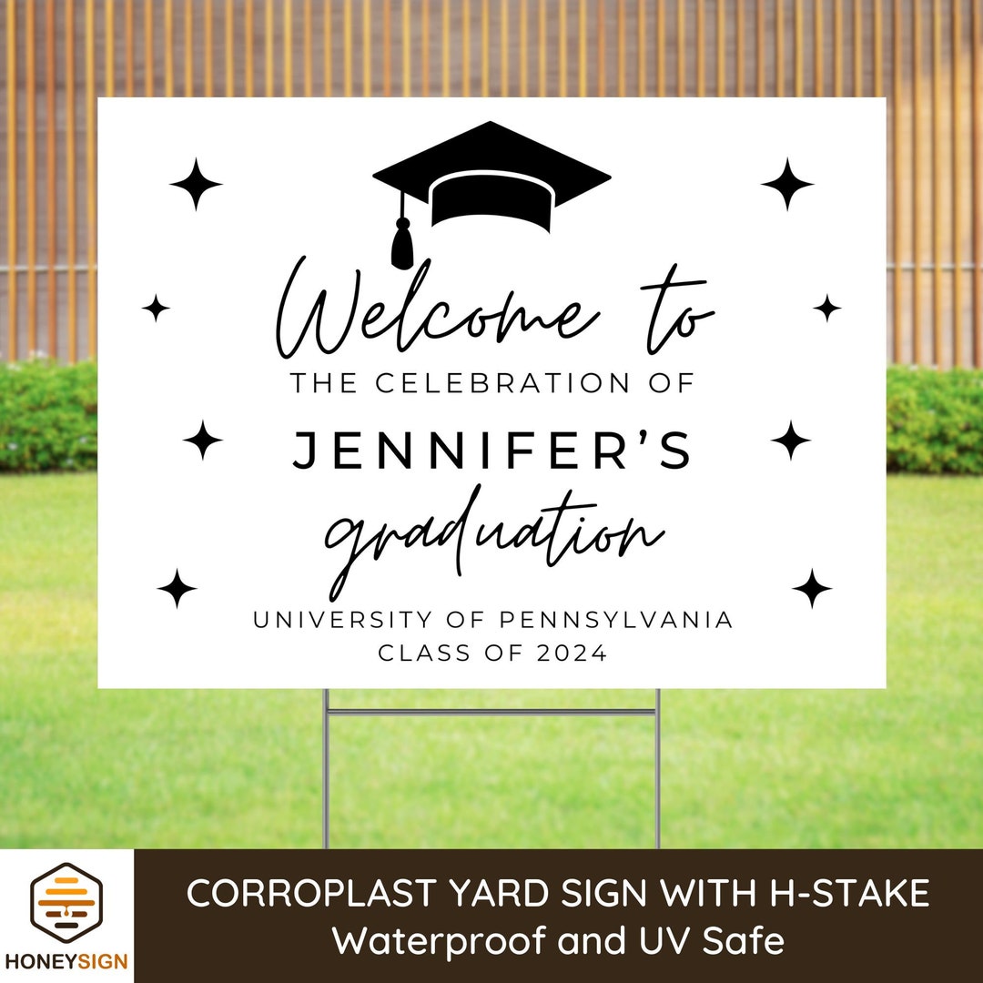 2025 Graduation Sign Welcome Yard Sign Graduate Party Decor ...