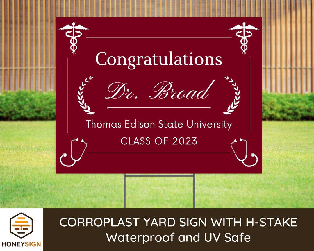 Doctor Graduation Party Decorations, Doctor Graduation Yard Sign ...