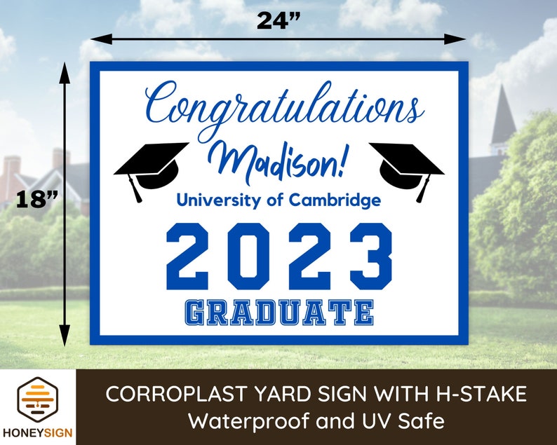 Graduation Senior Yard Sign Personalized Graduate Sign Class - Etsy