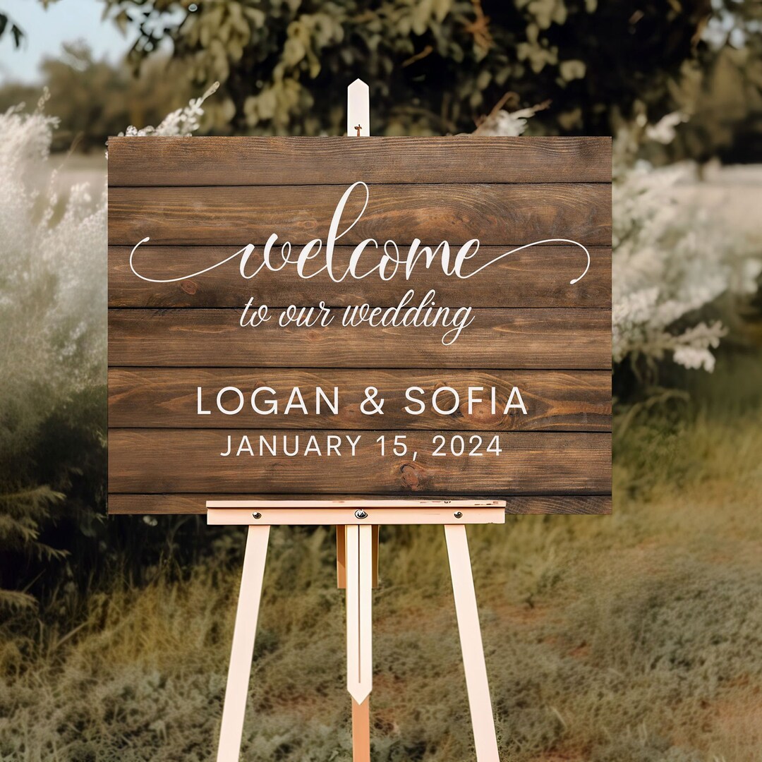 Wedding Sign Board - Wedding Signage - Wedding Welcome Sign - Custom ...