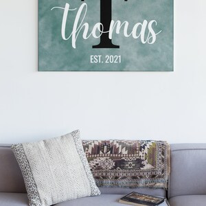 Family Name Canvas Sign, Last Name Sign With Established Date ...