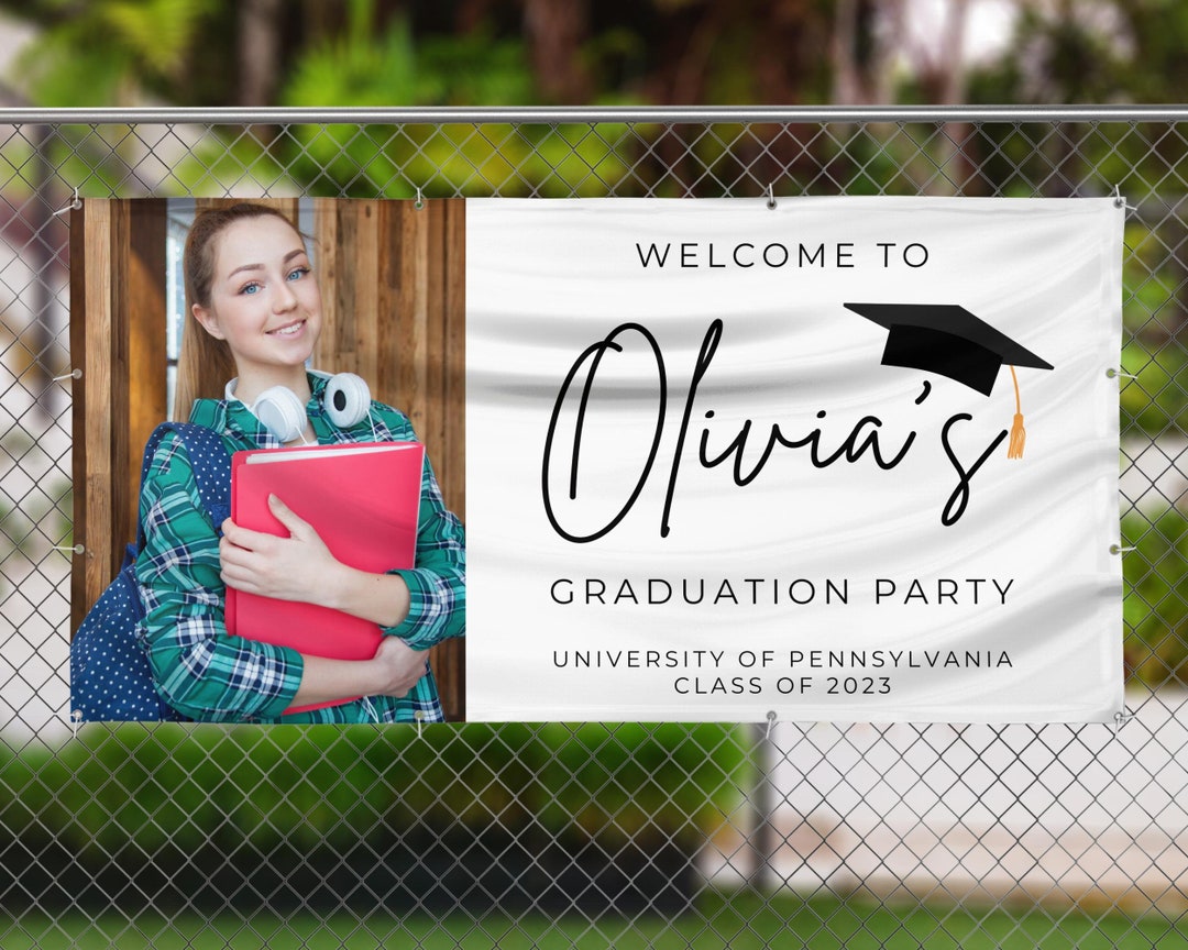 Graduation Welcome Banner Graduate Decorations Personalized High School ...