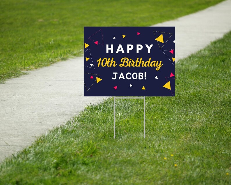 Birthday Yard Sign With Stake, Personalized Outdoor Kids Birthday Party ...